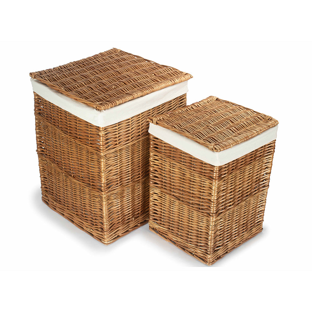 Light Steamed Square Laundry Basket With White Lining – Surefire Wood NI
